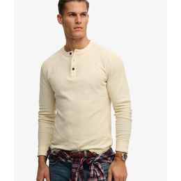 Superdry Herren Leichtes Strukturiertes Grandad-oberteil Cream - Gr&ouml;&szlig;e: XL 10412105007501LG004