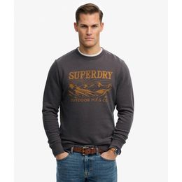 Superdry Herren Retro Outdoor Sweatshirt in Lockerer Passform Dark Grey - Gr&ouml;&szlig;e: L 1040607500907AFB003