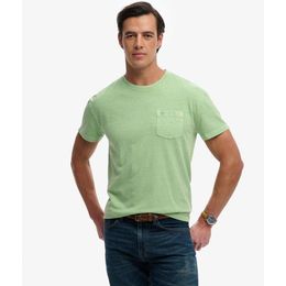 Superdry Herren Klassisches Baumwoll-leinen T-shirt mit Tasche Green - Gr&ouml;&szlig;e: M 1040405000743K5A002