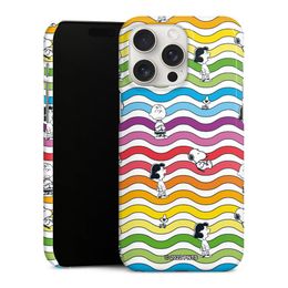 DeinDesign iPhone 15 Pro Max Handy Premium Case Smartphone Handyh&uuml;lle Schutzh&uuml;lle gl&auml;nzend Snoopy Muster Peanuts Premium Case