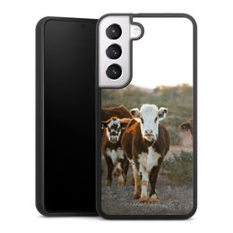 DeinDesign Galaxy S22 Handy Gallery Case Handyh&uuml;lle 9H Geh&auml;rtetes Glas R&uuml;ckseite H&uuml;lle Farmer Cow Calf Gallery Case