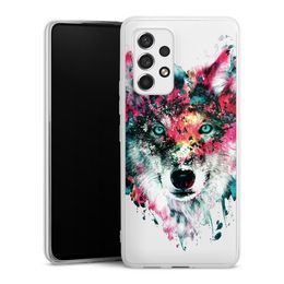 DeinDesign Galaxy A53 5G Handy Silikon H&uuml;lle Case transparent Handyh&uuml;lle Riza Peker Colourful Wolf Silikon Case