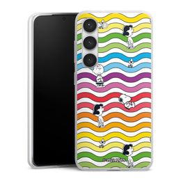 DeinDesign Galaxy S23 Handy Slim Case Silikon Handyh&uuml;lle transparent H&uuml;lle extra d&uuml;nn Snoopy Muster Peanuts Silikon Slim Case