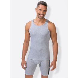 w&auml;schepur Unterhemd W&Auml;SCHEPUR, Herren, Gr. 5, 3 Stk., Normalgr&ouml;&szlig;en, grau (grau, meliert), 88% Baumwolle, 7% Polyester, 5% Elasthan, Rundhals, Unterhemden Unterhemd