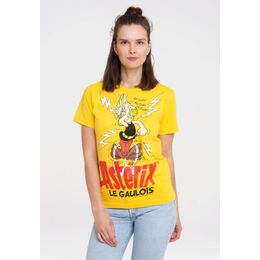T-Shirt logoshirt "Asterix der Gallier - Asterix", Damen, Gr. L, gelb, 100% Baumwolle, bedruckt, normal, Rundhals, Shirts T-Shirt, mit lizenziertem Print