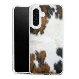 DeinDesign Galaxy A56 5G Handy Silikon H&uuml;lle Case wei&szlig; Handyh&uuml;lle Fur Cow Skin Cow Silikon Case