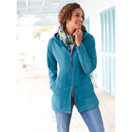 WITT Damen Sweatjacke mit 2-Wege-Rei&szlig;verschluss, topas, Gr&ouml;&szlig;e 36