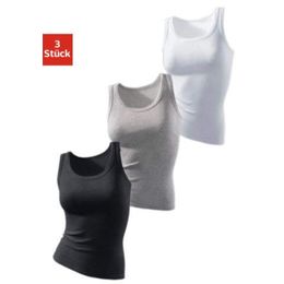 H.I.S. H.I.S Damen Tanktop, schwarz, grau meliert, wei&szlig;, Gr&ouml;&szlig;e 36/38