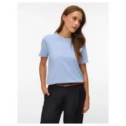 V&eacute;ro Moda Kurzarmshirt VERO MODA "VMPAULINA SS T-SHIRT GA JRS NOOS", Damen, Gr. L, brunnera blau, Jersey, Obermaterial: 100% Baumwolle, unifarben, normal, Rundhals, Shirts, Baumwolle, regular fit