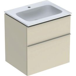 Geberit iCon Waschtisch mit Unterschrank 60 cm 502335JL1 Waschtisch-Set 60x63x48cm, wei&szlig;, Korpus sand Hochglanz, Griff sand matt