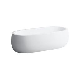 Laufen Alessi one Oval-Freistehwanne H2459720006151 183 x 87 cm, wei&szlig;, mit Sch&uuml;rze, mit Unterwasserbeleuchtung