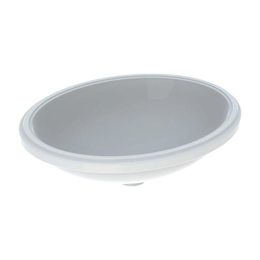 Geberit VariForm Unterbauwaschtisch 500755002 56x46cm, ohne Hahnloch, ohne &Uuml;berlauf, oval, wei&szlig; KeraTect