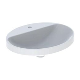 Geberit VariForm Einbauwaschtisch 500723002 55x45cm, mit Hahnlochbank, ohne &Uuml;berlauf, oval, wei&szlig; KeraTect