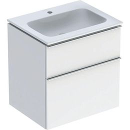 Geberit iCon Waschtisch mit Unterschrank 60 cm 502331012 Waschtisch-Set 60x63x48cm, wei&szlig;/KeraTect, Korpus wei&szlig; Hochglanz, Griff chrom gl&auml;nzend