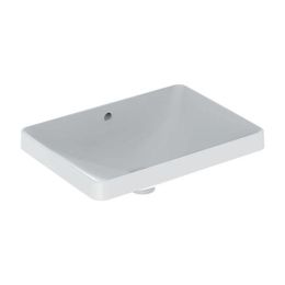 Geberit VariForm Einbauwaschtisch 500737012 55x40cm, ohne Hahnloch, mit &Uuml;berlauf, rechteckig, wei&szlig;