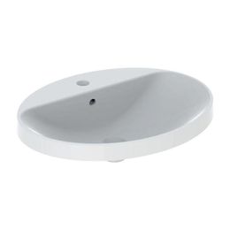 Geberit VariForm Einbauwaschtisch 500725012 60x48cm, mit Hahnlochbank, &Uuml;berlauf, oval, wei&szlig;