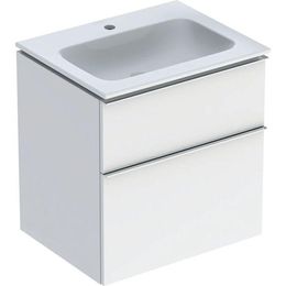 Geberit iCon Waschtisch mit Unterschrank 60 cm 502335012 Waschtisch-Set 60x63x48cm, wei&szlig;, Korpus wei&szlig; Hochglanz, Griff chrom gl&auml;nzend