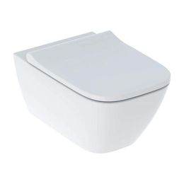 Geberit Smyle Square Set Wand-Tiefsp&uuml;l-WC mit WC-Sitz antibakteriell 500683002 sp&uuml;lrandlos, wei&szlig;
