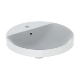 Geberit VariForm Einbauwaschtisch 500705002 d= 48cm, mit Hahnlochbank, &Uuml;berlauf, rund, wei&szlig; KeraTect