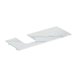Geberit One Waschtisch-Platte 505125001 120x2x47cm, Ausschnitt links, Steinzeug, Marmoroptik wei&szlig;/matt