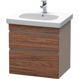 Duravit DuraStyle Waschtisch-Unterschrank DS648302143 60 x 45,3 cm, nussbaum dunkel/basalt matt, 2 Schubk&auml;sten, wandh&auml;ngend