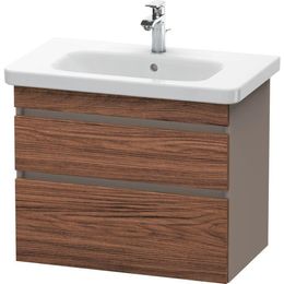 Duravit DuraStyle Waschtisch-Unterschrank DS648102143 73 x 44,8 cm, nussbaum dunkel/basalt matt, 2 Schubk&auml;sten, wandh&auml;ngend