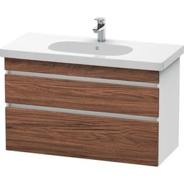 Duravit DuraStyle Waschtisch-Unterschrank DS648502118 100 x 45,3 cm, nussbaum dunkel/wei&szlig; matt, 2 Schubk&auml;sten, wandh&auml;ngend