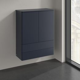 Villeroy & Boch Villeroy und Boch Antao Highboard K47100HG 2 T&uuml;ren, 814 x 1039 x 356 mm, Front mit Struktur, Midnight Blue Matt Lacquer / Midnight Blue Matt Lacquer