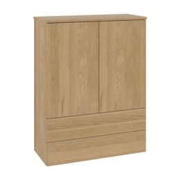 Villeroy & Boch Villeroy und Boch Antao Highboard L47100HN mit Beleuchtung, 2 T&uuml;ren, 814 x 1039 x 356 mm, Front mit Struktur, Honey Oak / Honey Oak