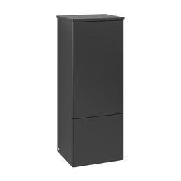 Villeroy & Boch Villeroy und Boch Antao Mittelschrank L43000PD mit Beleuchtung, 1 T&uuml;r, 414 x 1039 x 356 mm, Front ohne Struktur, Black Matt Lacquer / Black Matt Lacquer