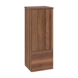 Villeroy & Boch Villeroy und Boch Antao Mittelschrank L43000HM mit Beleuchtung, 1 T&uuml;r, 414 x 1039 x 356 mm, Front ohne Struktur, Warm Walnut / Warm Walnut
