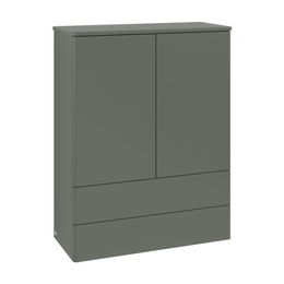 Villeroy & Boch Villeroy und Boch Antao Highboard L47000HL mit Beleuchtung, 2 T&uuml;ren, 814 x 1039 x 356 mm, Front ohne Struktur, Leaf Green Matt Lacquer / Leaf Green Matt Lacquer