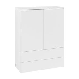 Villeroy & Boch Villeroy und Boch Antao Highboard L47000MT mit Beleuchtung, 2 T&uuml;ren, 814 x 1039 x 356 mm, Front ohne Struktur, White Matt Lacquer / White Matt Lacquer