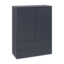 Villeroy & Boch Villeroy und Boch Antao Highboard L47000HG mit Beleuchtung, 2 T&uuml;ren, 814 x 1039 x 356 mm, Front ohne Struktur, Midnight Blue Matt Lacquer / Midnight Blue Matt Lacquer