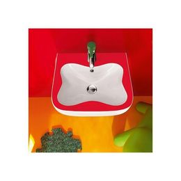 Laufen Florakids Handwaschbecken 8150310621041 45 x 41 cm, wei&szlig;/rot, mit &Uuml;berlauf, 1 Hahnloch