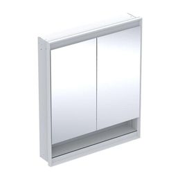 Geberit One Spiegelschrank 505822002 75 x 90 x 15 cm, wei&szlig;/Aluminium pulverbeschichtet, mit Nische und ComfortLight, 2 T&uuml;ren