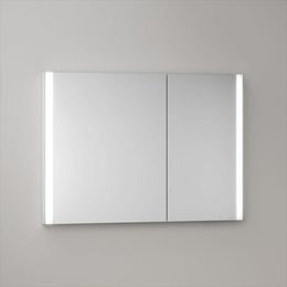 KEUCO Somaris Spiegelschrank mit Beleuchtung 14513002200 100 x 71 x 11,5 cm, verspiegelt, 2 T&uuml;ren, Wandeinbau, asymmetrisch