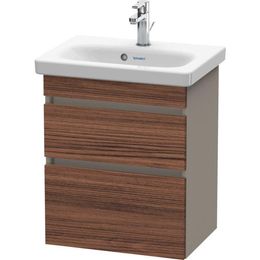 Duravit DuraStyle Waschtisch-Unterschrank DS640302143 50 x 36,8 cm, nussbaum dunkel/basalt matt, 2 Schubk&auml;sten, wandh&auml;ngend