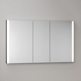 KEUCO Somaris Spiegelschrank mit Beleuchtung 14514373101 120x71x11,5cm, Wandeinbau, 3 T&uuml;ren, Spiegelheizung, schwarz matt