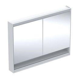 Geberit One Spiegelschrank 505835002 120 x 90 x 15 cm, wei&szlig;/Aluminium pulverbeschichtet, mit Nische und ComfortLight, 2 T&uuml;ren