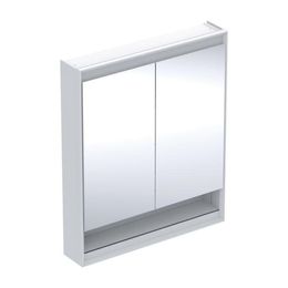 Geberit One Spiegelschrank 505832002 75 x 90 x 15 cm, wei&szlig;/Aluminium pulverbeschichtet, mit Nische und ComfortLight, 2 T&uuml;ren