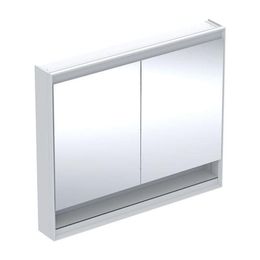Geberit One Spiegelschrank 505834002 105 x 90 x 15 cm, wei&szlig;/Aluminium pulverbeschichtet, mit Nische und ComfortLight, 2 T&uuml;ren