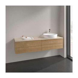 Villeroy & Boch Villeroy und Boch Antao Waschtisch-Unterschrank K27153HN 160x36x50cm, Hahnloch, Waschbeckenplattenfarbe botticino, honey oak