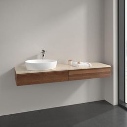 Villeroy & Boch Villeroy und Boch Antao Waschtisch-Unterschrank L15153HM 160x19x50cm, Hahnlochbohrung, Waschbeckenplattenfarbe botticino, warm walnut