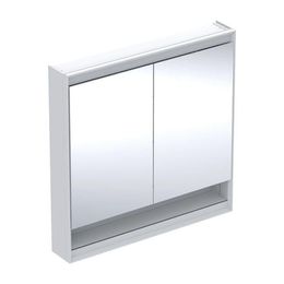 Geberit One Spiegelschrank 505833002 90 x 90 x 15cm, wei&szlig;/Aluminium pulverbeschichtet, mit Nische und ComfortLight, 2 T&uuml;ren