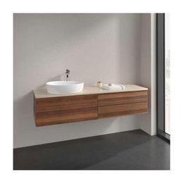 Villeroy & Boch Villeroy und Boch Antao Waschtisch-Unterschrank L26053HM mit Beleuchtung, 4 Ausz&uuml;ge, 1600 x 360 x 500 mm, Front ohne Struktur, Warm Walnut / Botticino