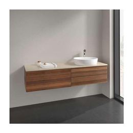 Villeroy & Boch Villeroy und Boch Antao Waschtisch-Unterschrank L27053HM mit Beleuchtung, 4 Ausz&uuml;ge, 1600 x 360 x 500 mm, Front ohne Struktur, Warm Walnut / Botticino