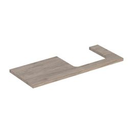 Geberit One Waschtisch-Platte 505325006 120 x 3 x 47 cm, Nussbaum hickory/Melamin Holzstruktur, Ausschnitt rechts