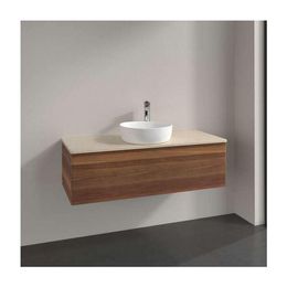 Villeroy & Boch Villeroy und Boch Antao Waschtisch-Unterschrank K32053HM 120x36x50cm, Hahnloch, Waschbeckenplattenfarbe botticino, warm walnut