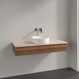 Villeroy & Boch Villeroy und Boch Antao Waschtisch-Unterschrank K10013HM 120x19x50cm, Waschbeckenplattenfarbe botticino, warm walnut